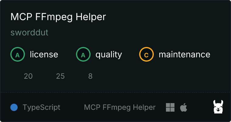 GitHub - sworddut/mcp-ffmpeg-helper: 一个基于 Model Context Protocol (MCP ...
