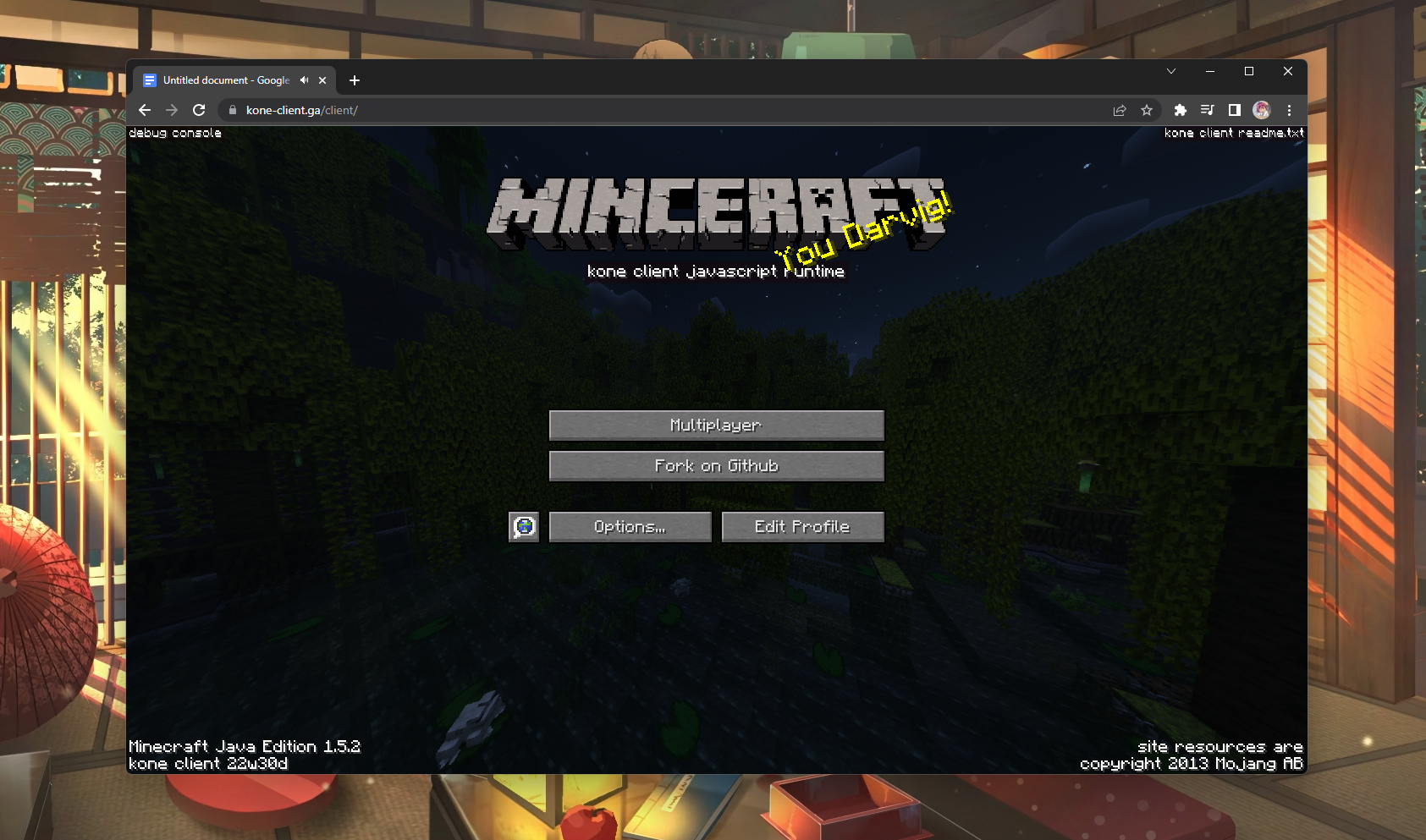 GitHub - Eaglercraft-Archive/Koneclient-1.8-web: the web folder for Kone client 1.8