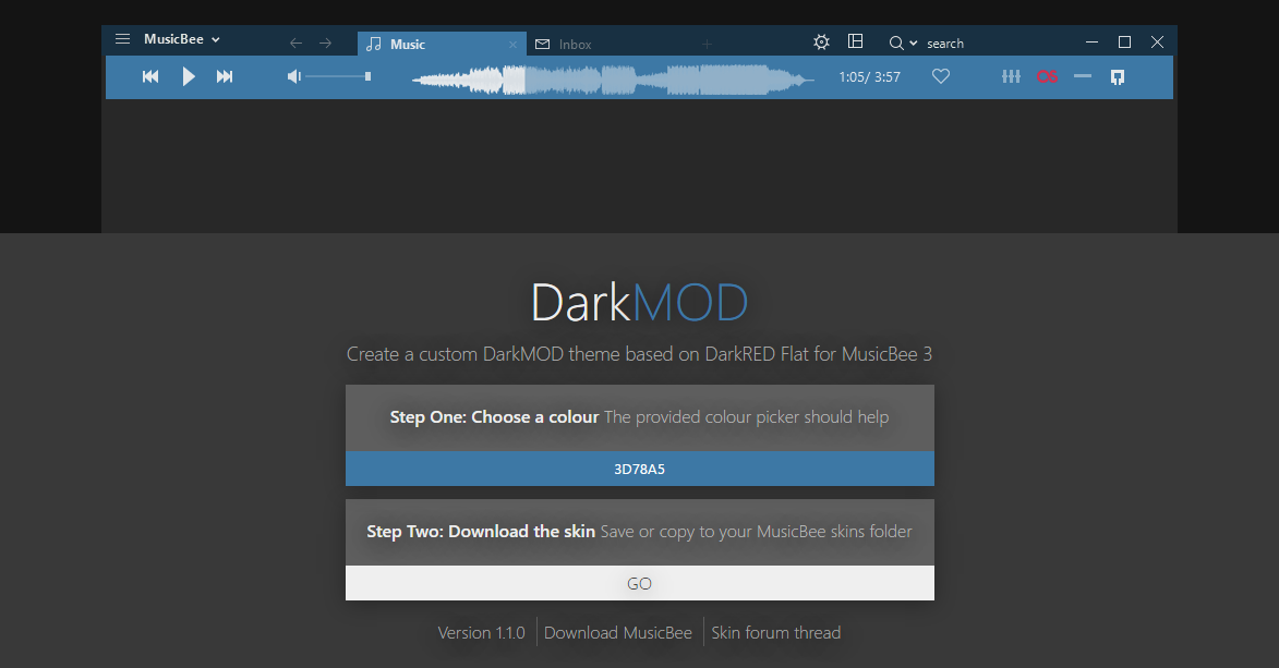 GitHub - albertnis/darkmod-js: A dynamic MusicBee skin using Javascript
