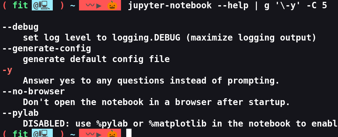 The -y flag for `jupyter notebook` isn't working for me. · Issue #6223 · jupyter/notebook · GitHub