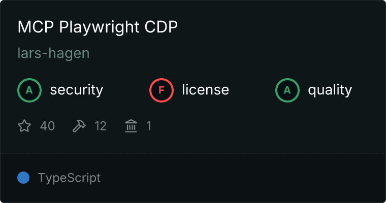 GitHub - lars-hagen/mcp-playwright-cdp