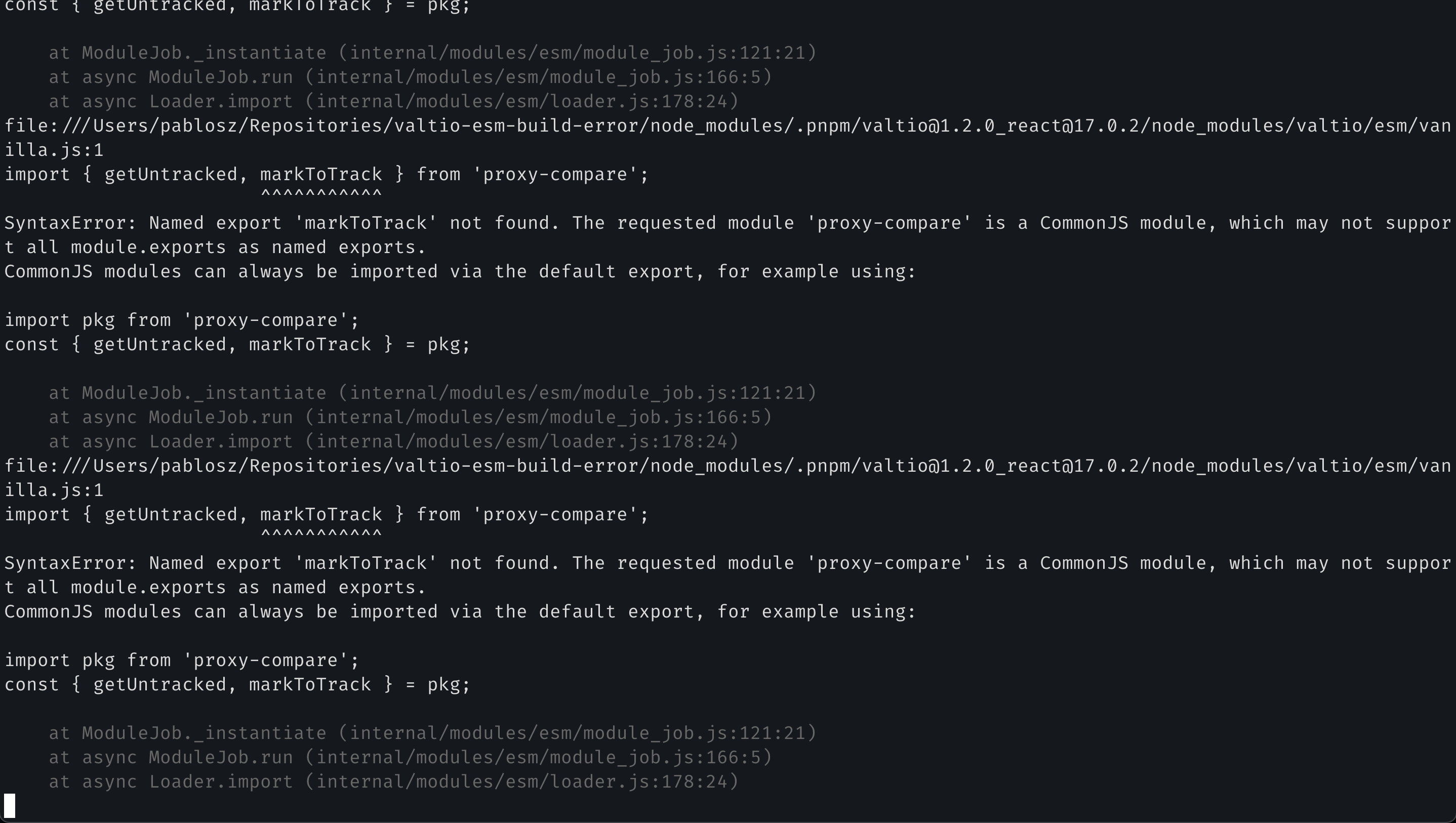 GitHub - PabloSzx/valtio-esm-build-error