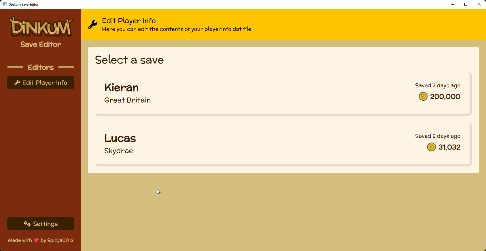 GitHub - kieransouth/dinkum-save-editor: This is a save editor for Dinkum. What a surprise!