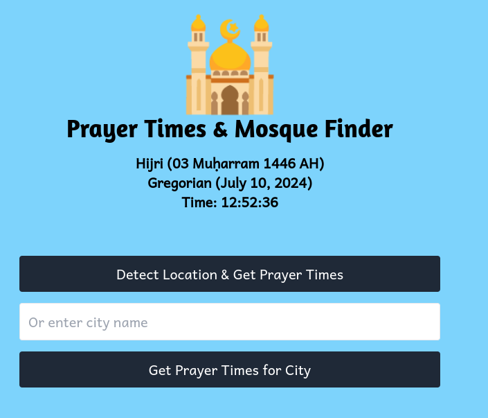GitHub - jadmadi/prayer-times-mosque-finder: A web application that provides prayer times and ...
