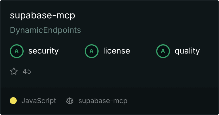 GitHub - DynamicEndpoints/supabase-mcp