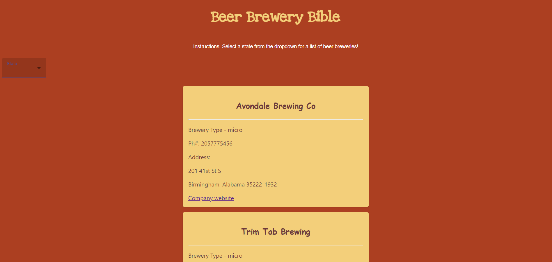 GitHub - mergemaven11/beer-brewery-bible: React Web Application with OpenBreweryDB API