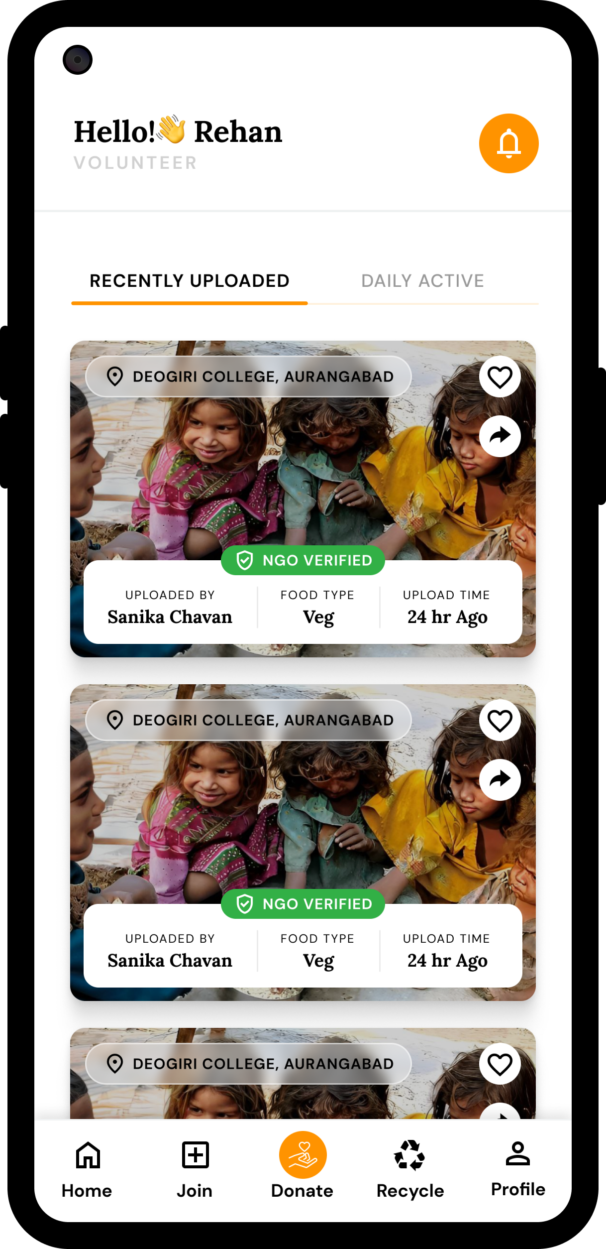GitHub - sanika391/SpoonShare: SpoonShare: An app connecting users to share free food, donate ...