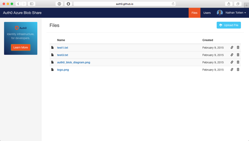 GitHub - auth0-samples/auth0-azure-blob-sample: This sample uses Auth0 and its integration with ...