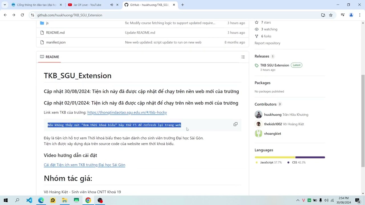 GitHub - huukhuong/TKB_SGU_Extension: Tiện ích mở rộng hỗ trợ xem TKB theo tuần cho sinh viên ...
