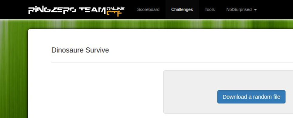 Ringzer0 Ctf Writeup Forensics 05 Attention Dinosaure Survive Attention Dinosaure Survive Md At