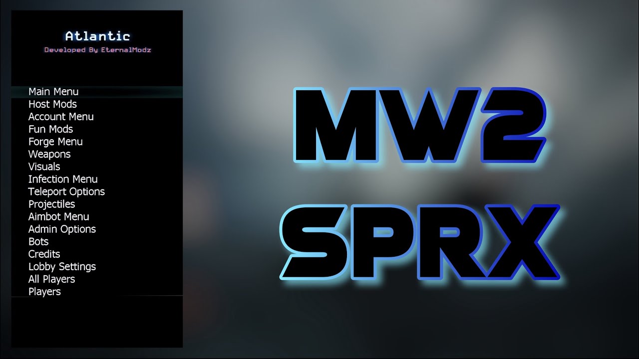 GitHub - EternalModz/Atlantic-MW2-SPRX: My first SPRX mod menu! Made for Modern Warfare 2 on 1. ...