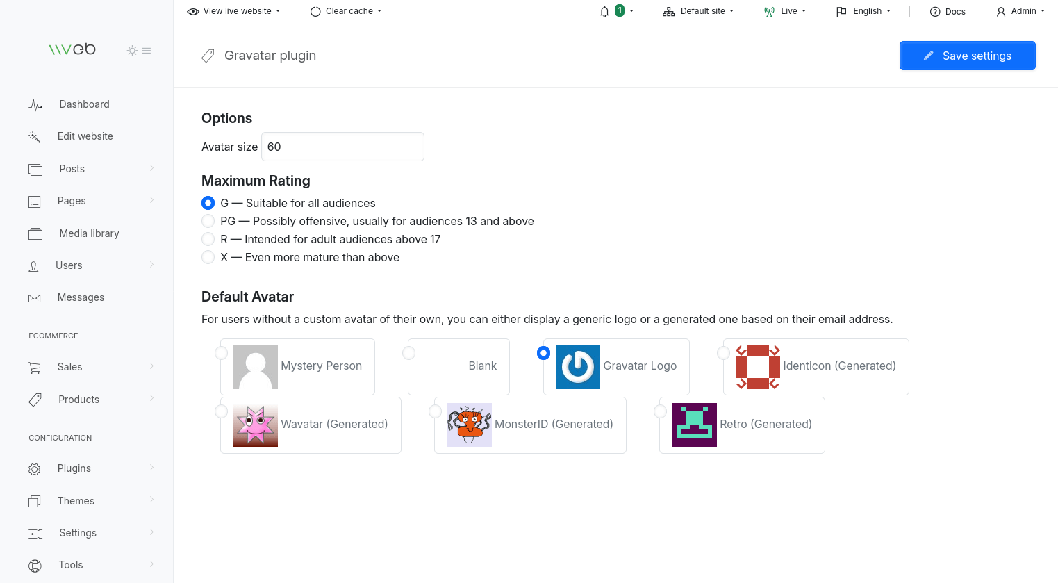 GitHub - Vvveb/gravatar: Show gravatar images on comments for users that don't have avatars set