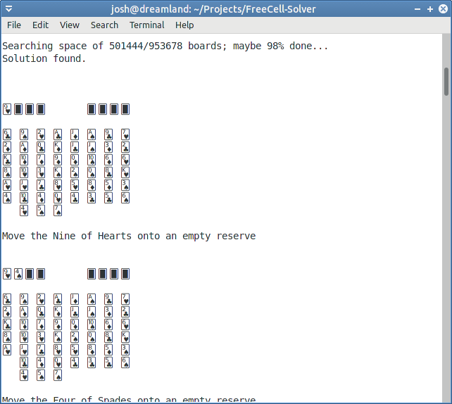 GitHub - JoshDreamland/FreeCell-Solver: A solver for configurable variations of FreeCell.