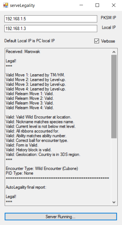 GitHub - FlagBrew/serveLegality: A Windows tool to perform legality checks from PKSM over network.