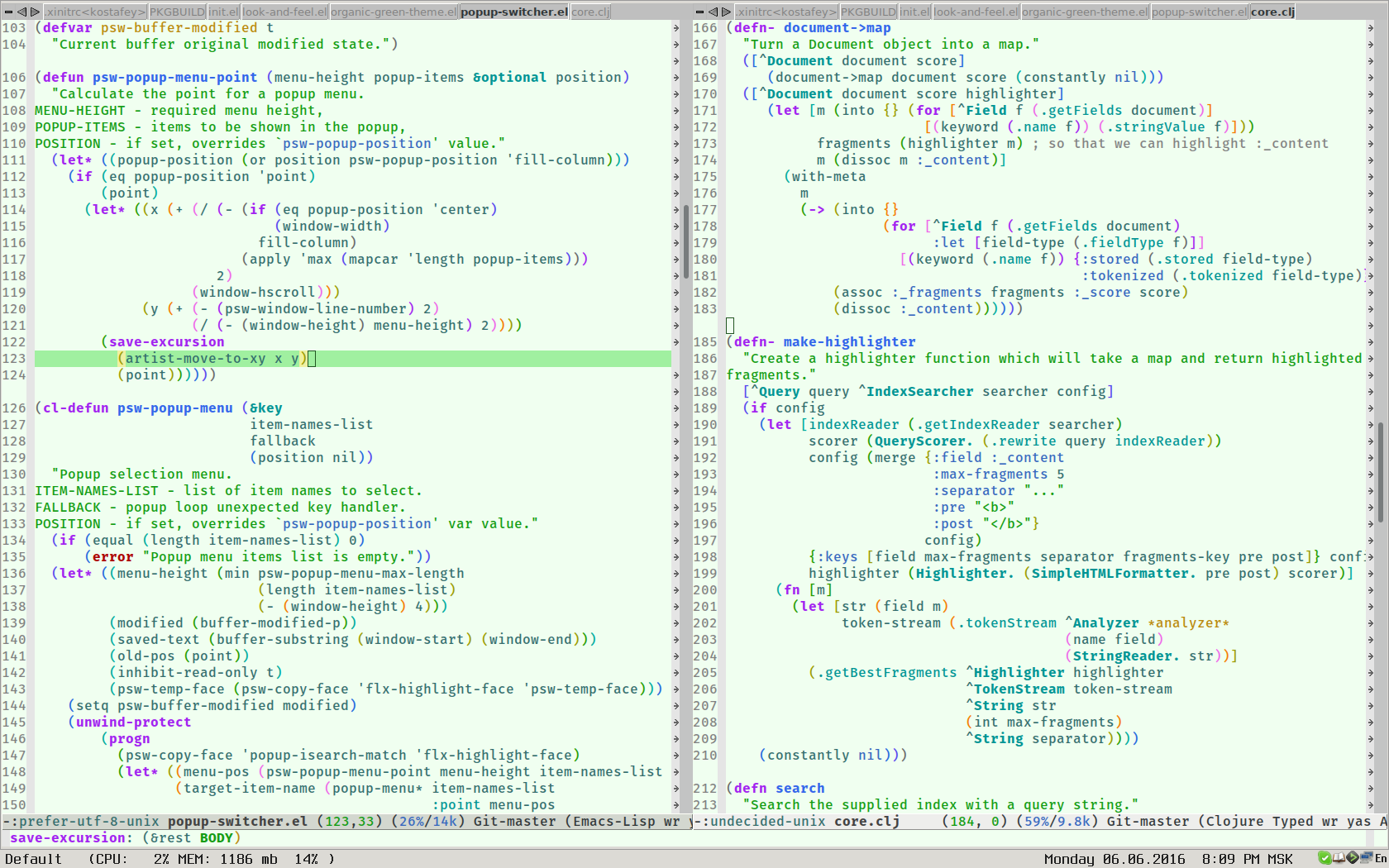 GitHub - kostafey/organic-green-theme: Bright green color theme for Emacs.