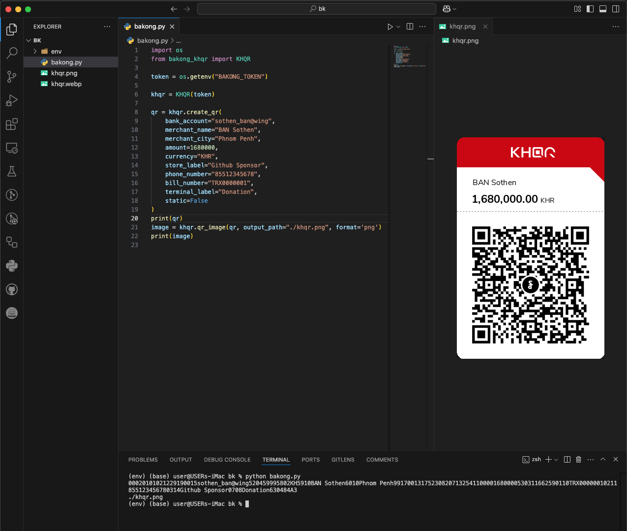 GitHub - bsthen/bakong-khqr: A Python package for generating payment transactions compliant with ...