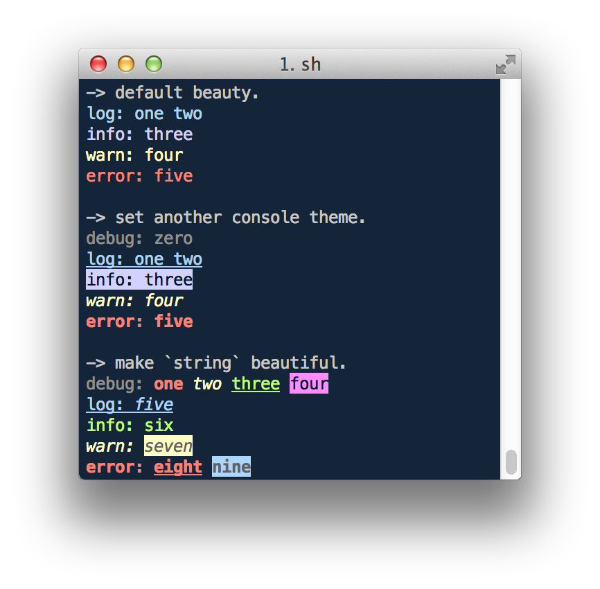GitHub - sumory/beauty: Beautiful console: colorful && stylized. Use it ...