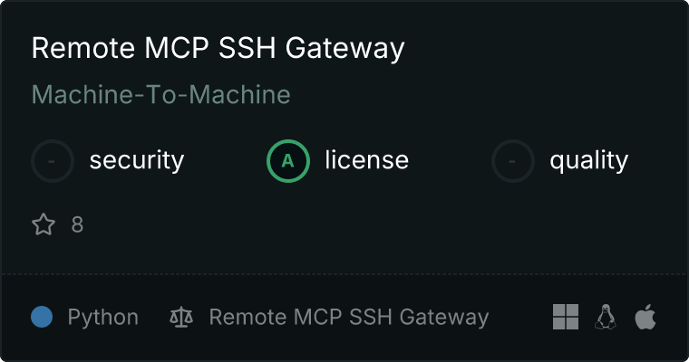 GitHub - Machine-To-Machine/m2m-mcp-server-ssh-client GitHub - Machine-To-Machine/m2m-mcp-server-ssh-client