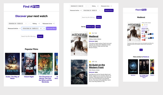 GitHub - josephclander/find-a-film-snapshot: React app built with ...
