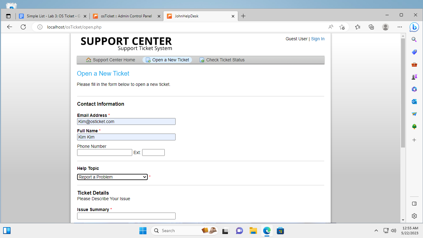 GitHub - JWSteven620/OSticket-Ticket-Life-Cycle