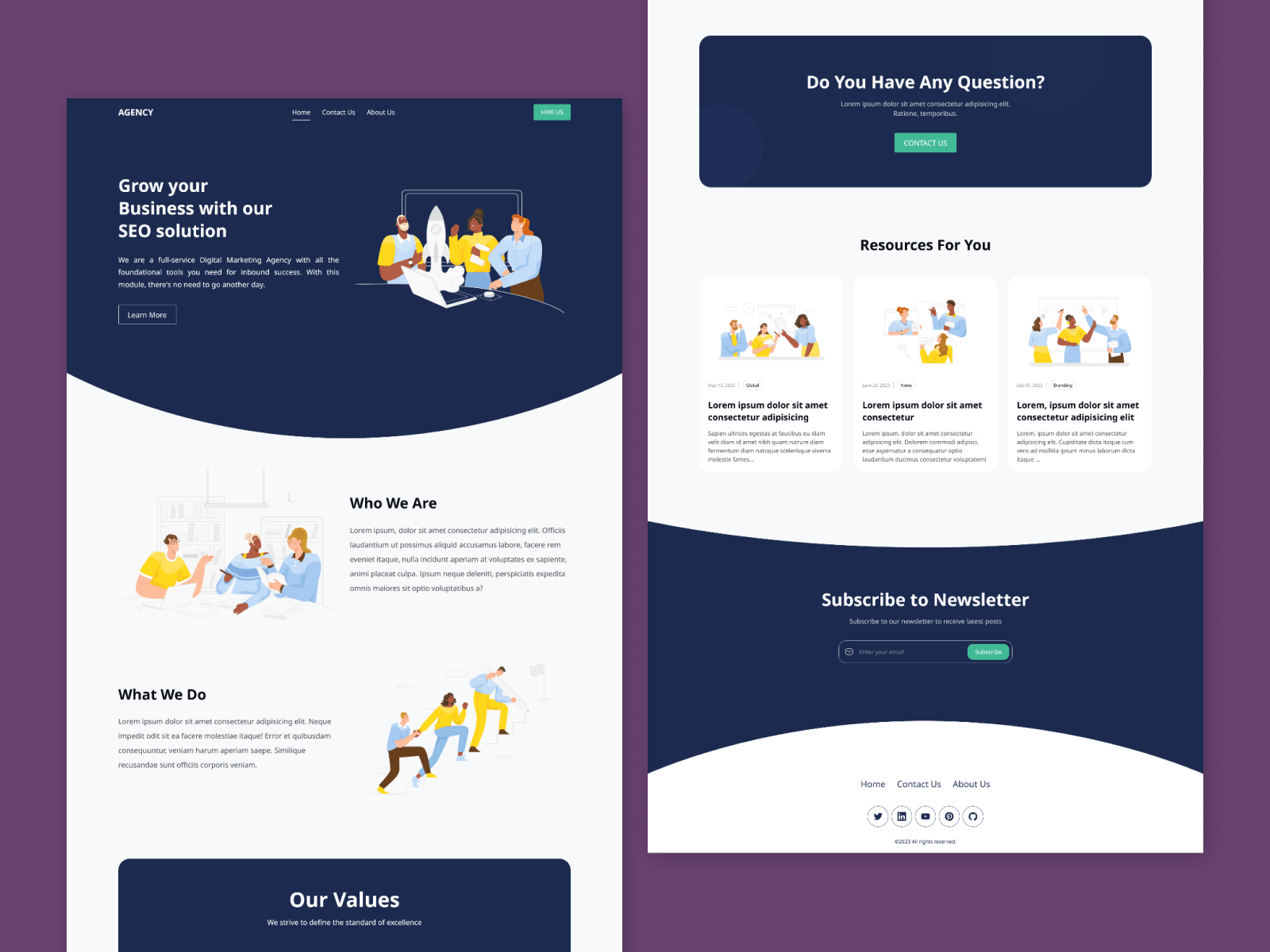 GitHub - arman-borkhani/agency: Free landing page template built using Vue framework