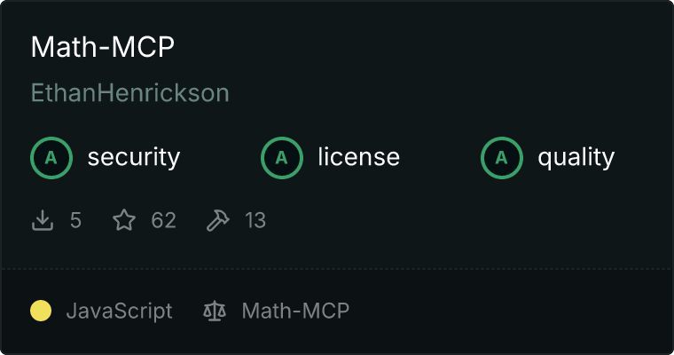 GitHub - EthanHenrickson/math-mcp: A Model Context Protocol (MCP) server that provides basic ...