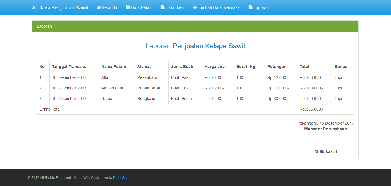 GitHub - didiksazali/sawit: Aplikasi perhitungan penjualan sawit sederhana menggunakan PHP MySQLi