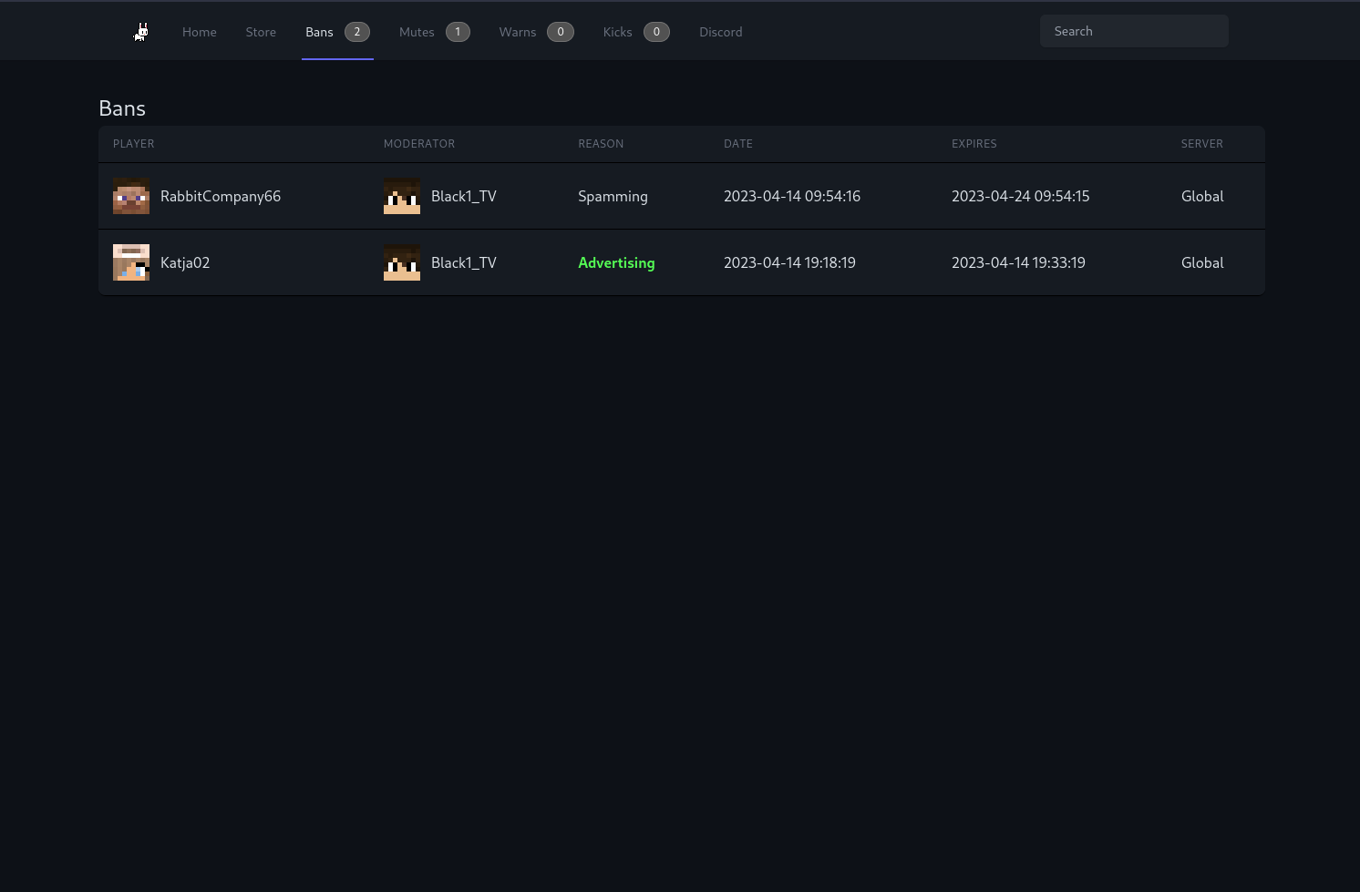 GitHub - zigazajc007/AdminBans: The best moderation plugin