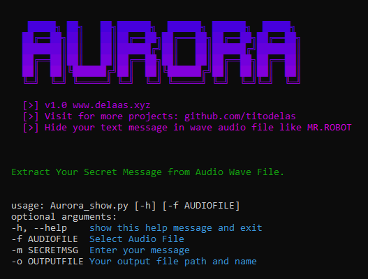 GitHub - eduolihez/Aurora-Wave: Embedding secret messages in wave audio ...