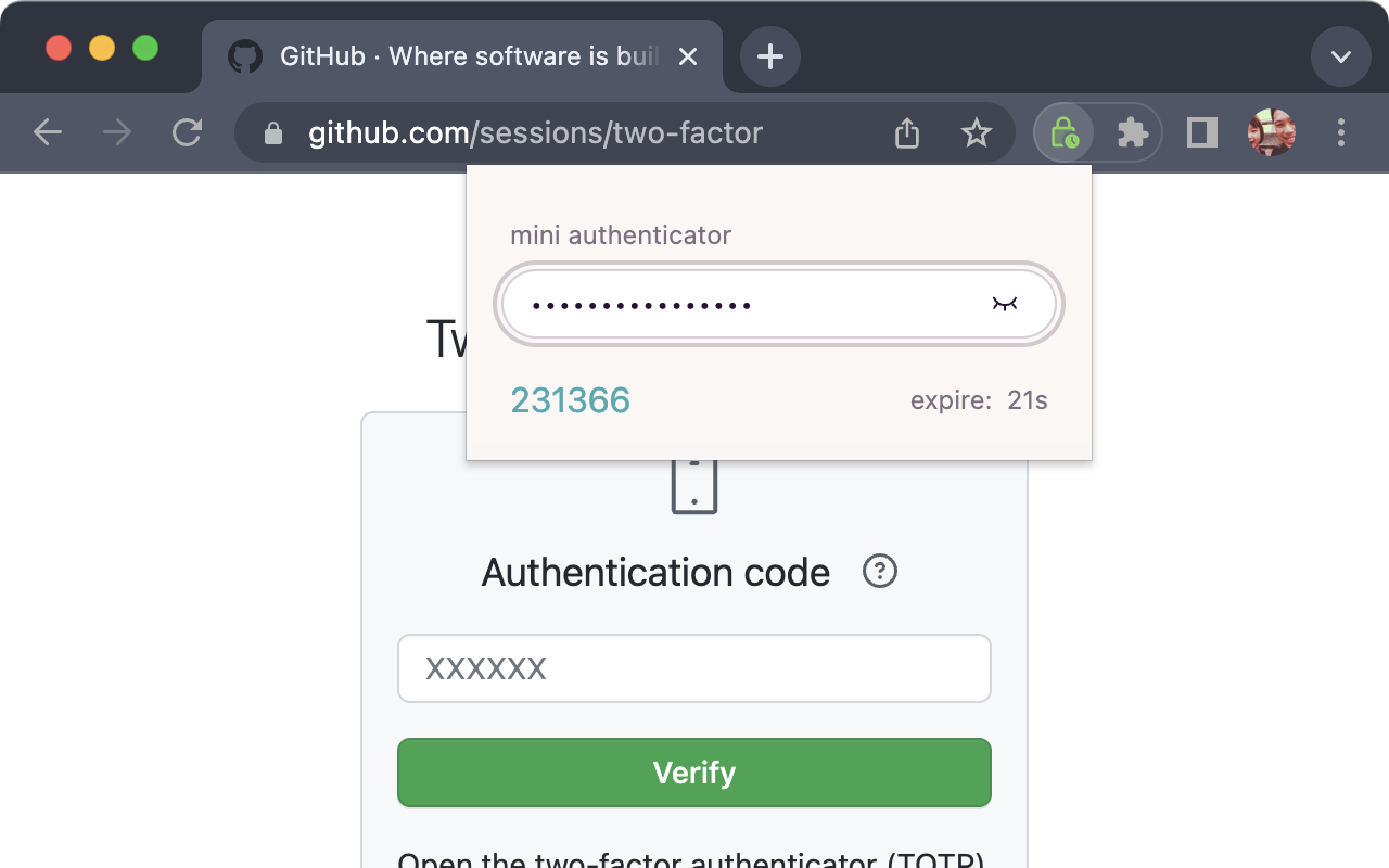 GitHub - hoishing/mini-authenticator: minimal open source 2FA authenticator that never store ...