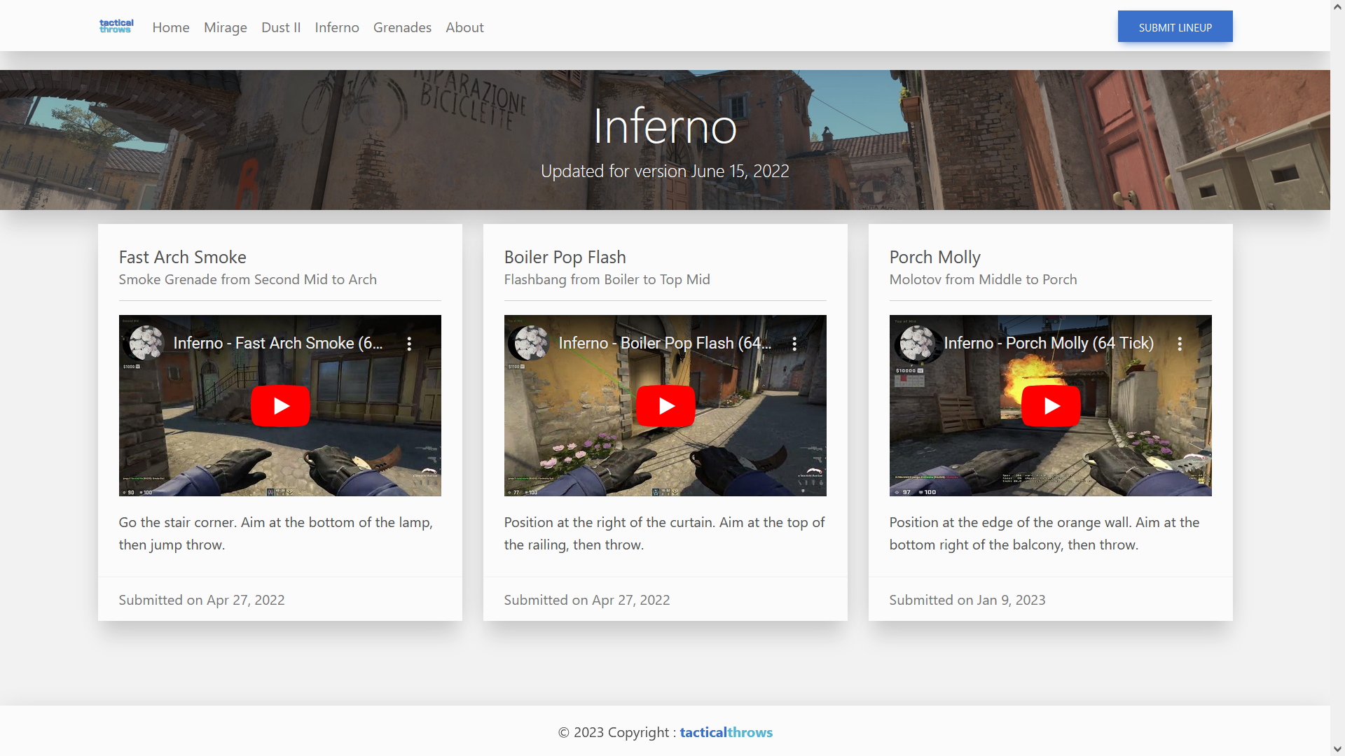 GitHub - athirazizi/tactical-throws: A React website for CS:GO grenade lineups.