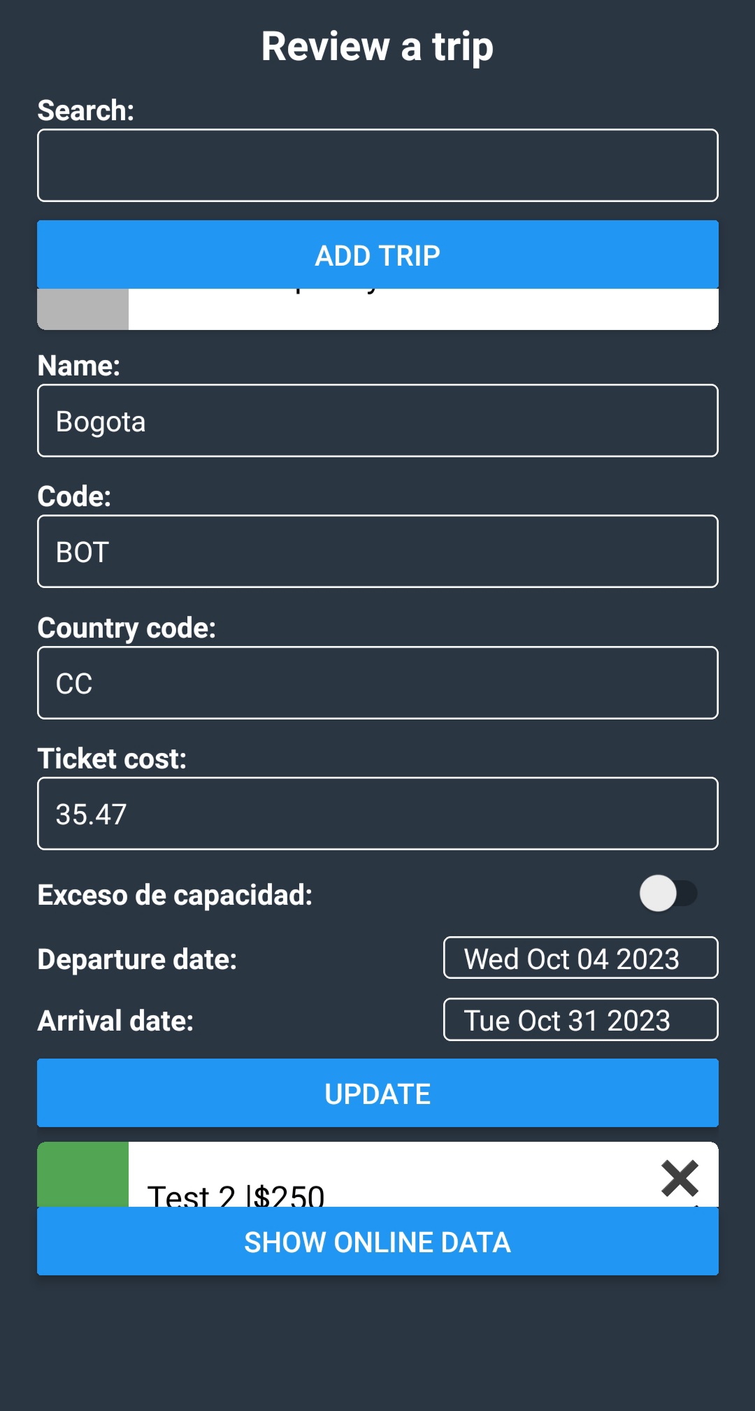 GitHub - GregoryInnovo/showTrips: CRUD of Trips