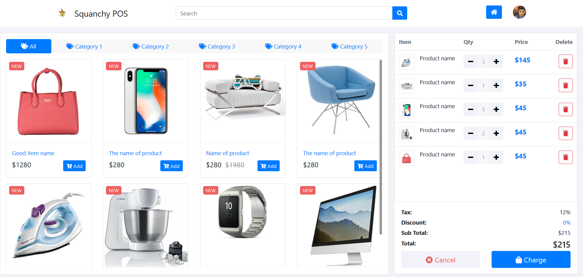 GitHub - sarit-das/simple-pos-ui: simple point of sale UI using bootstrap