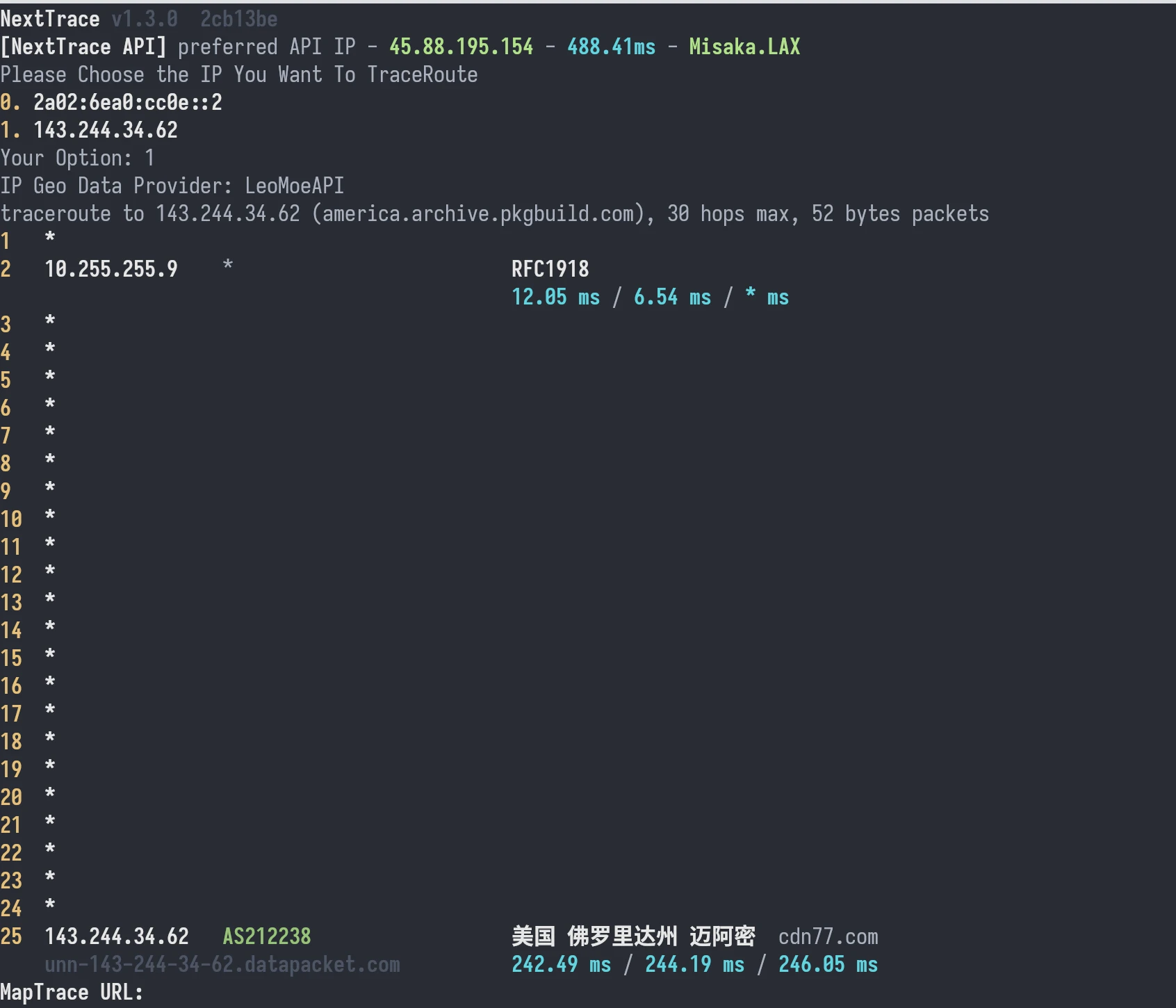 无法显示路由信息 · Issue #239 · nxtrace/NTrace-core · GitHub