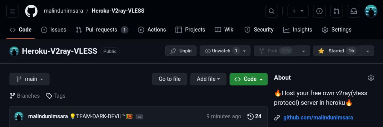 GitHub - IamMalindu/Heroku-V2ray-VLESS: 🔥Host your free own v2ray(vless protocol) server in heroku🔥