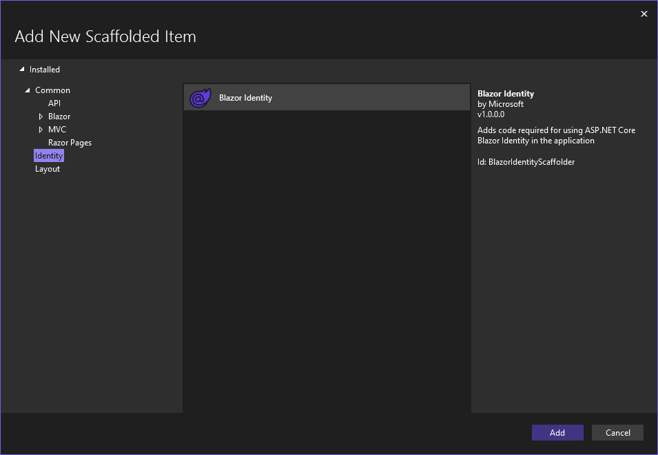 Add Identity in Blazor 9 project · Issue #3102 · dotnet/Scaffolding · GitHub