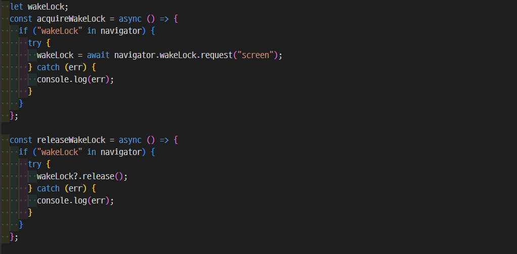wakeLock api - SanGil-Project/SanGil_FE GitHub Wiki