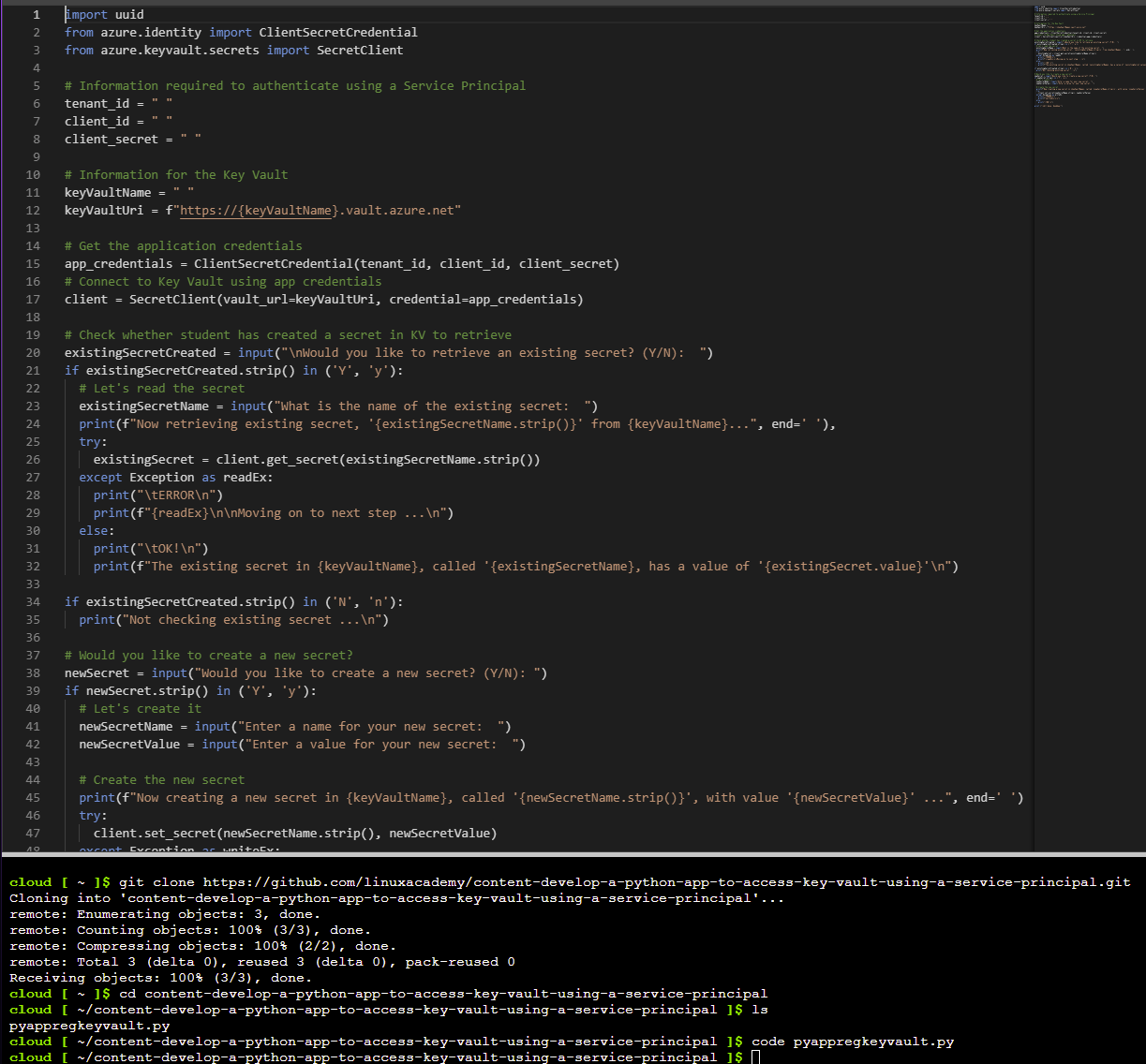 GitHub - kevonne-allen/Develop-a-Python-App-to-Access-Key-Vault-Using-a ...