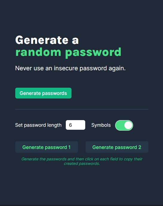GitHub - imaginario27/scrimba-password-generator: Simple password generator