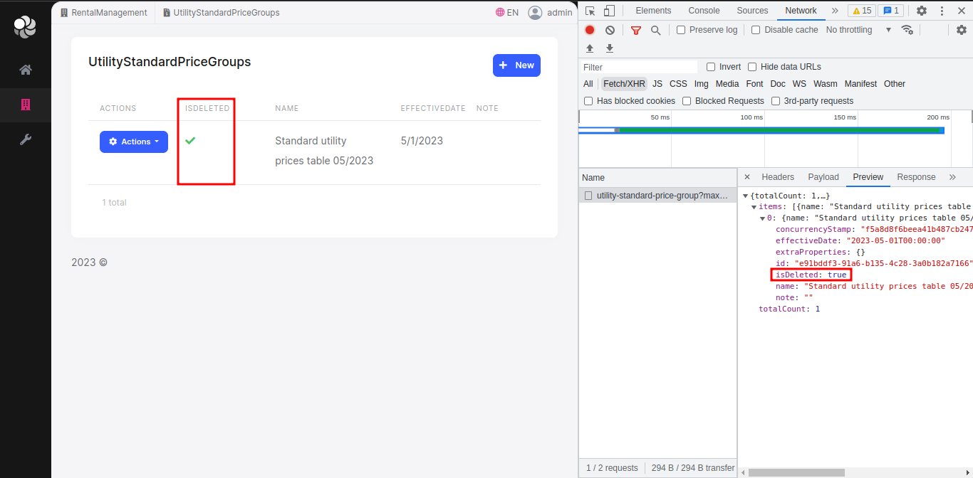 ISoftDelete filtering does not work for the entities created after upgrading to version 7.2.1 ...