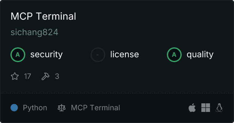 GitHub - sichang824/mcp-terminal: MCP Terminal 是一个基于 MCP（Model Context Protocol）的终端控制服务器 ...