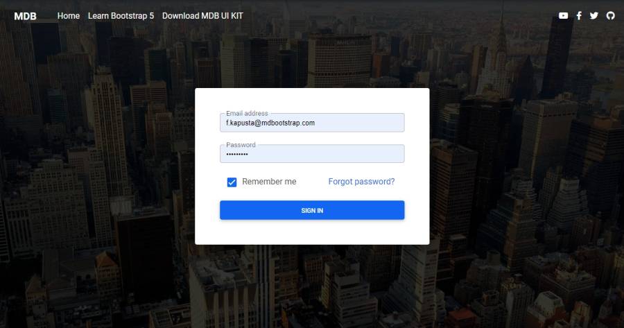GitHub - mdbootstrap/bootstrap-5-login-cover-template: Simplistic ... GitHub - mdbootstrap/bootstrap-5-login-cover-template: Simplistic ...