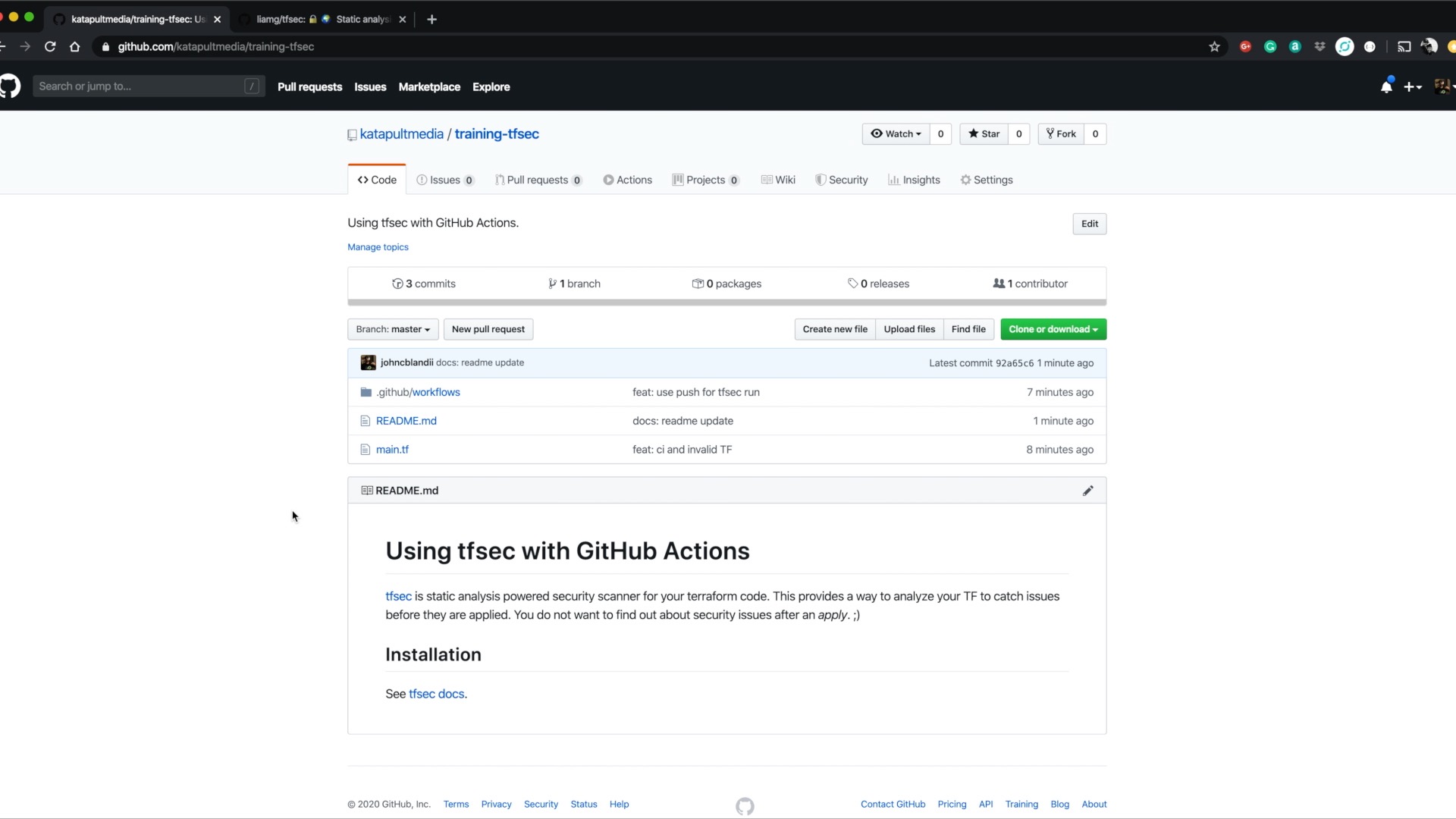 GitHub - katapultmedia/training-tfsec: Using tfsec with GitHub Actions. GitHub - katapultmedia/training-tfsec: Using tfsec with GitHub Actions.