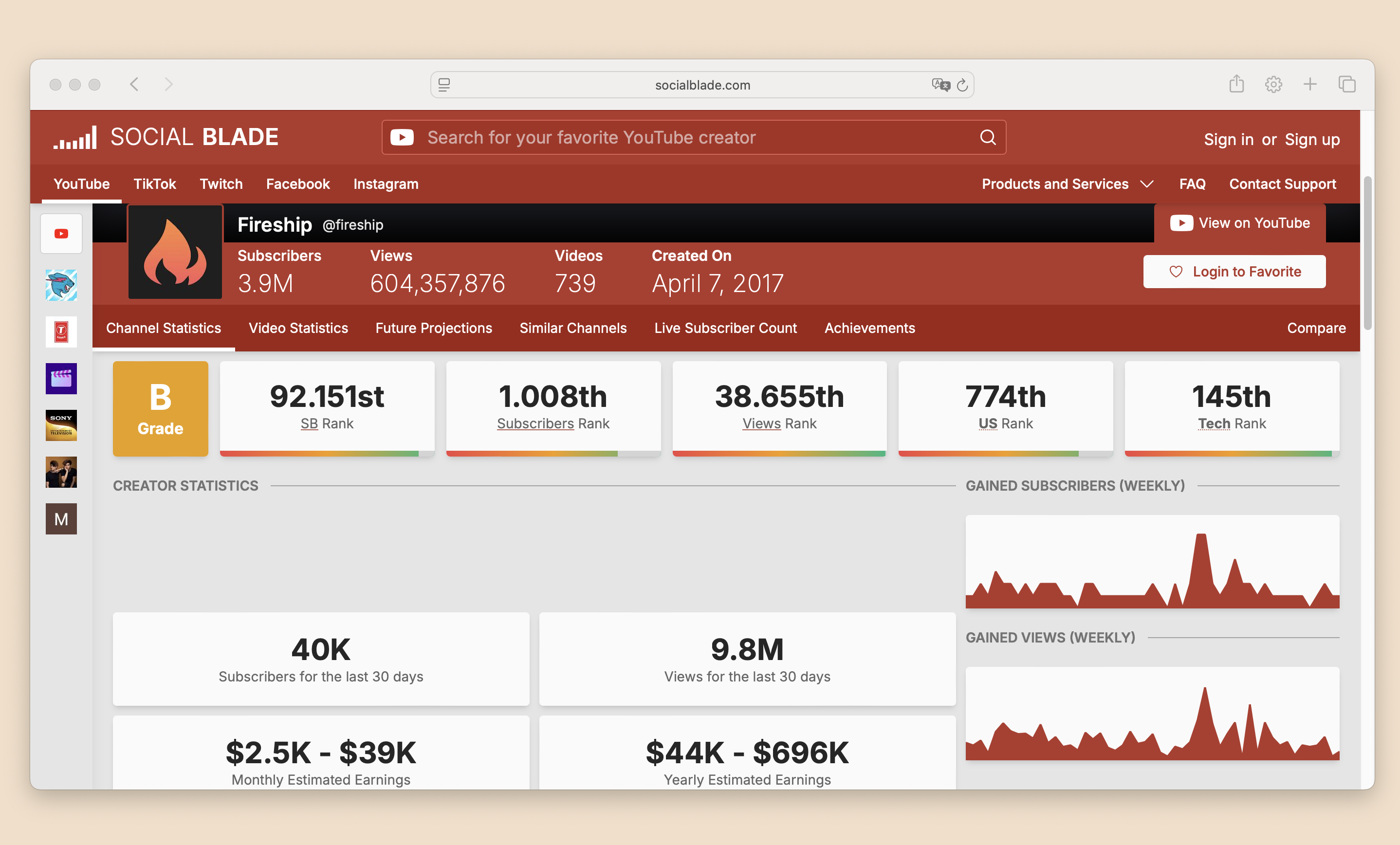 GitHub - Radeance/socialblade-scraper-public: Extract creator stats ...