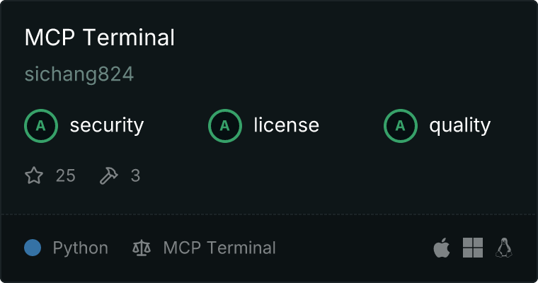GitHub - sichang824/mcp-terminal: MCP Terminal 是一个基于 MCP（Model Context Protocol）的终端控制服务器 ...