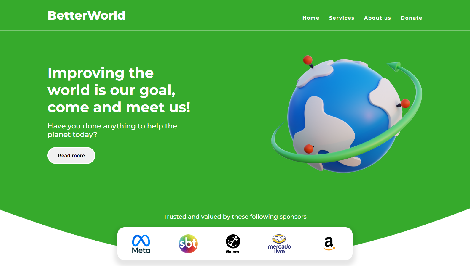 GitHub - juliozambom/betterworld: A simple landing page made using only HTML and CSS