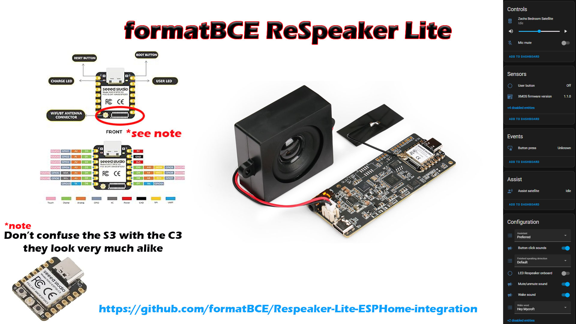 GitHub - idjmic/Respeaker-Lite-ESPHome-integration: Edited Clone of @formatBCE/Respeaker-Lite ...