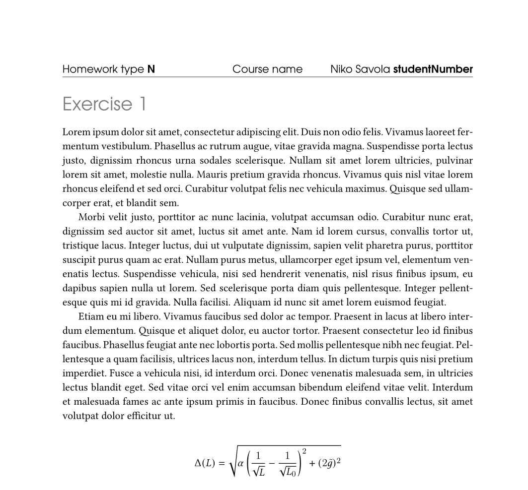 GitHub - nikosavola/HomeworkTemplateLatex: LaTeX template (with chktex ...