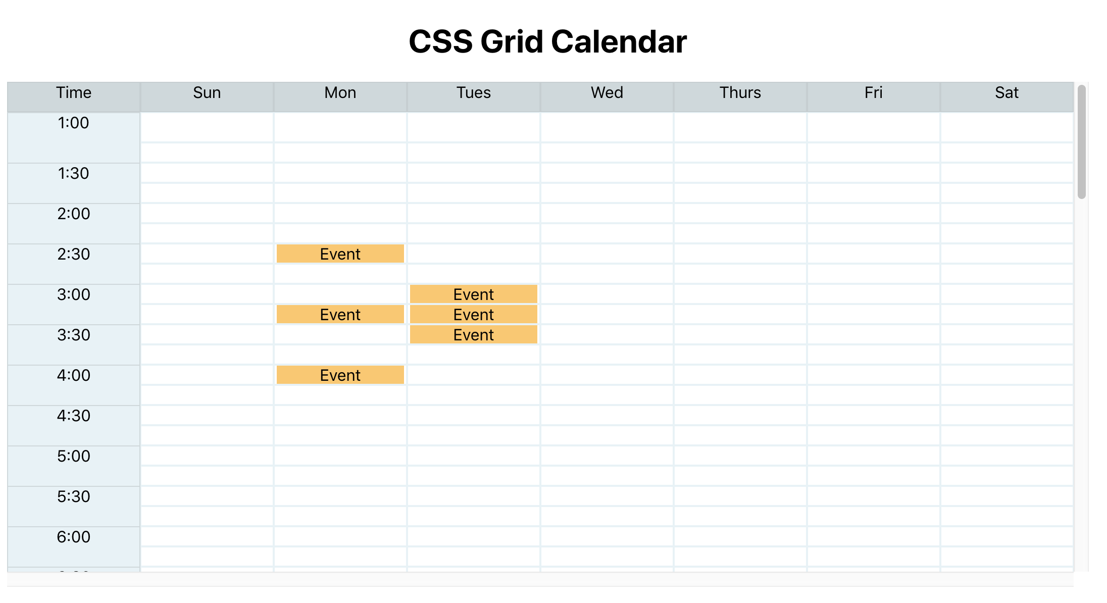 GitHub - mmacdonald1/css-grid-calendar