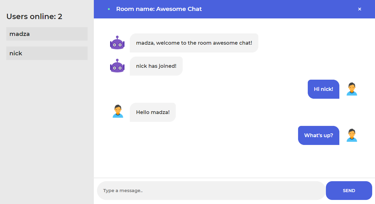 GitHub - madzadev/chat-rooms: 💬 Real time chat app using React, Express ...